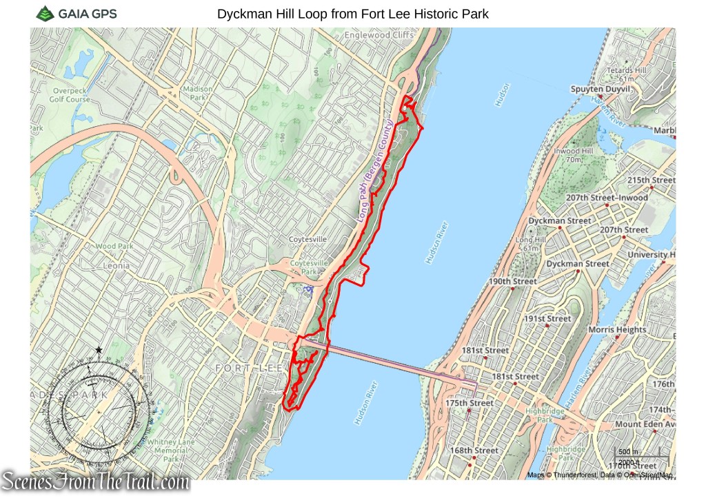 Dyckman Hill Loop from Fort Lee Historic Park – Hudson River Palisades