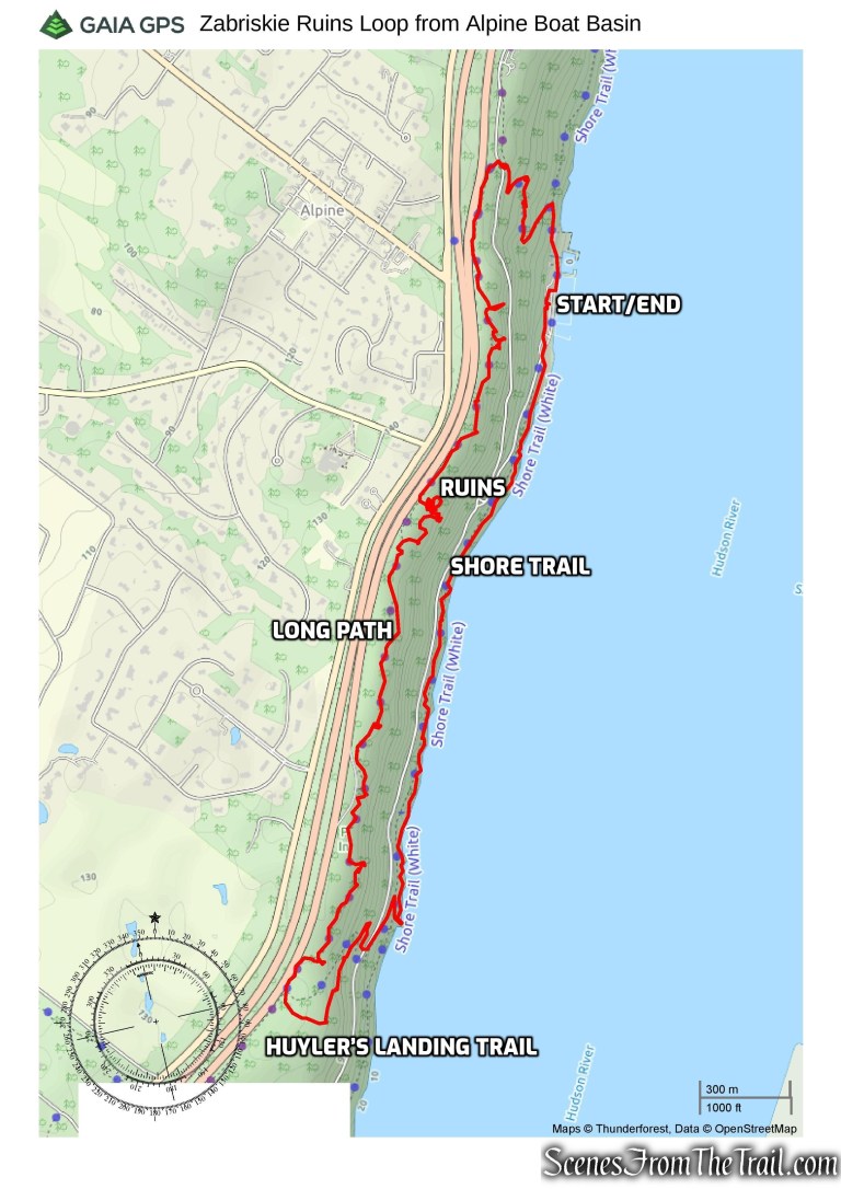 Zabriskie Ruins Loop from Alpine Boat Basin – Hudson River Palisades