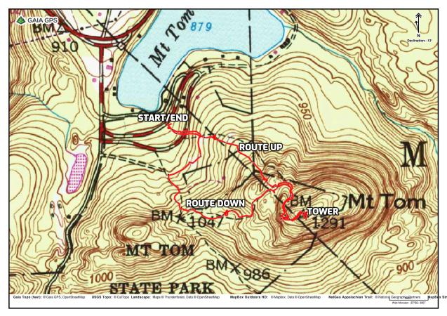 Tower Trail Loop – Mount Tom State Park