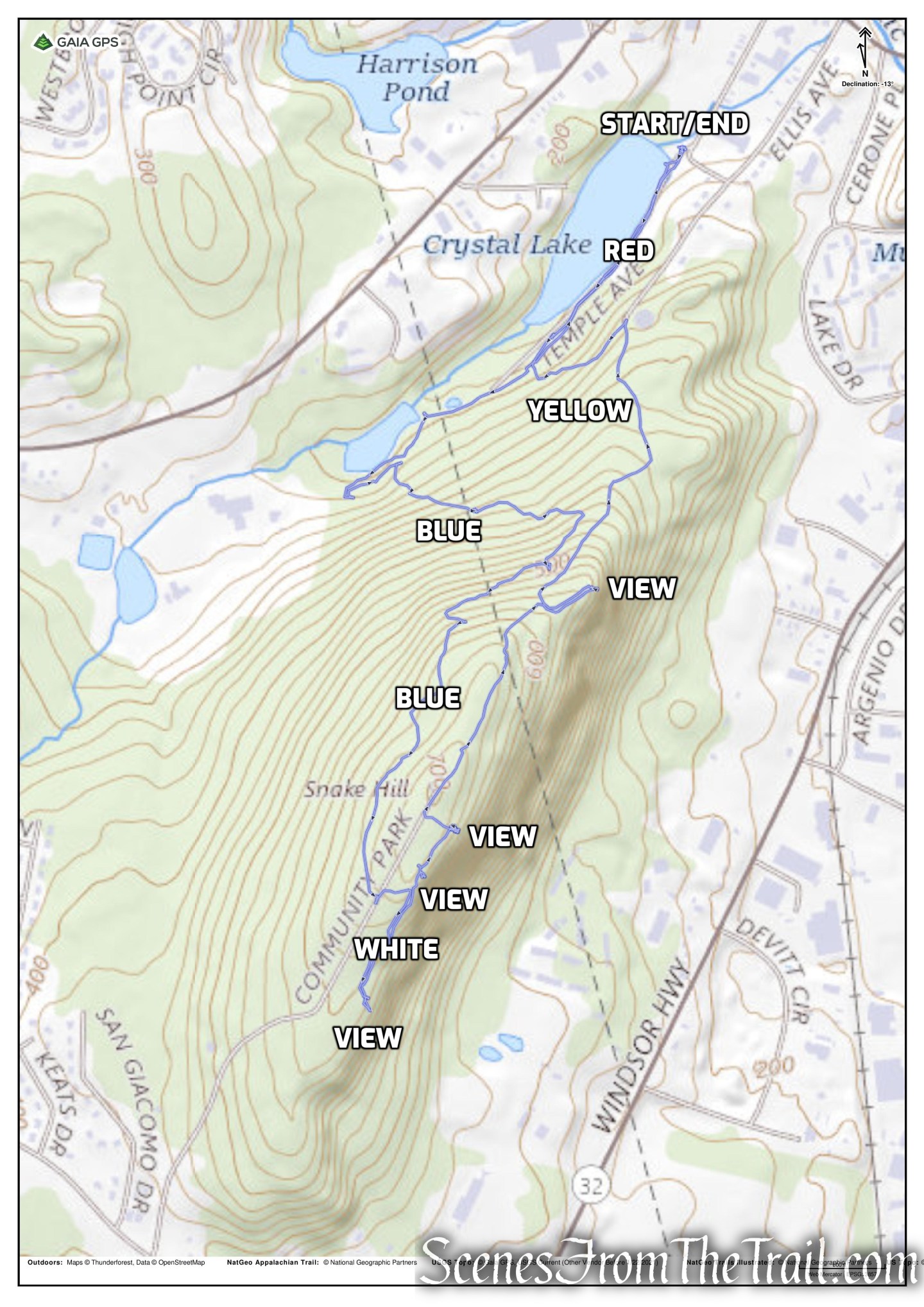 Snake Hill Loop from Crystal Lake